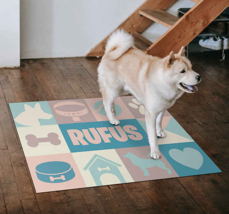 Dogs personalized animal vinyl mat - TenStickers