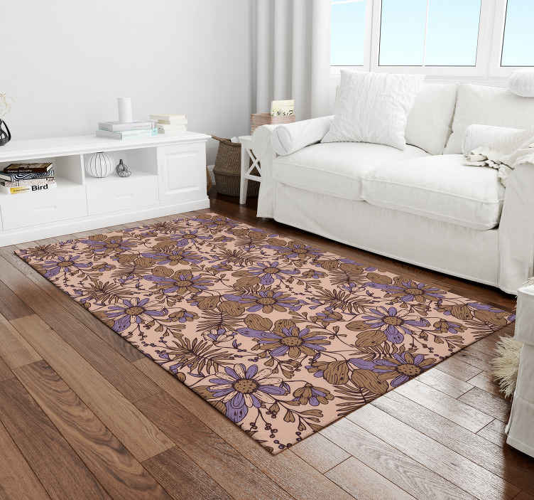 Botanical Floral Pattern flower rug