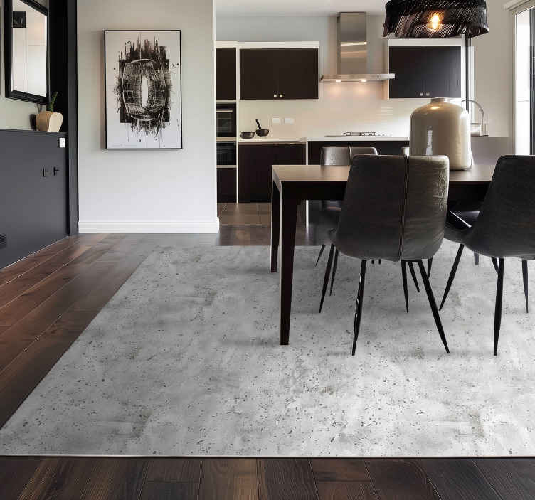 Gray concrete effect dining room rug
