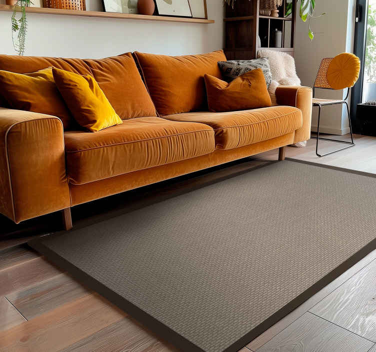 Darker color outline beige rug