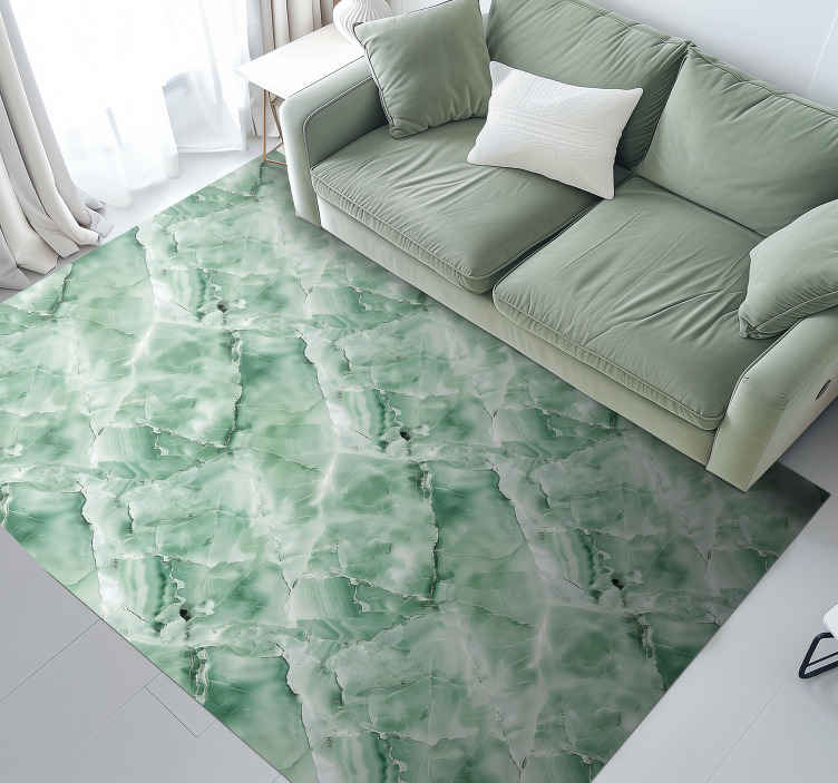 Green pastel color marble rug