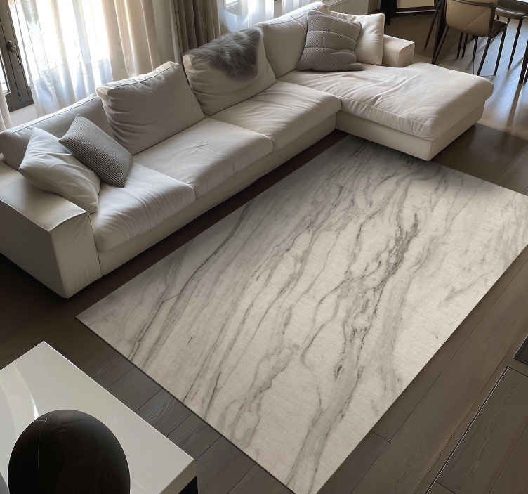 Ivory shades with black details marble rug