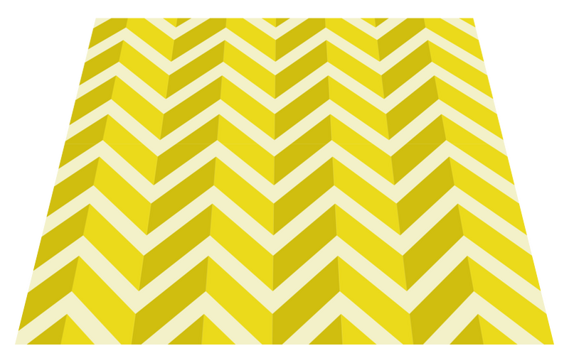 Geometric arrow design yellow rug