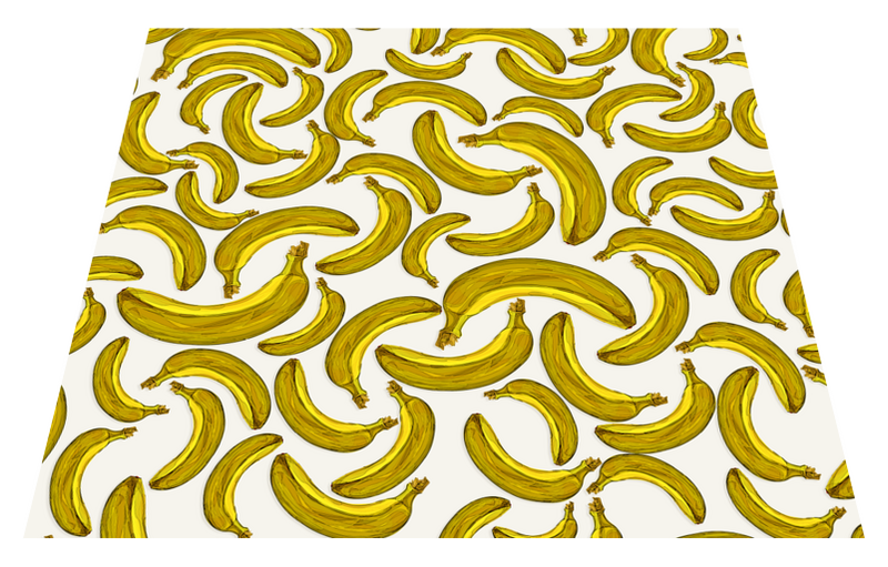 Banana design yellow vinyl rug