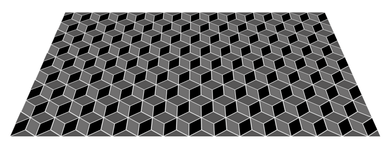 Modern 3D cube black vinyl rug