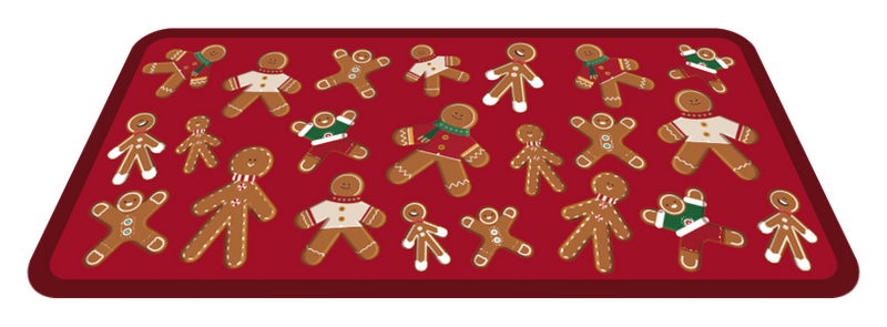 Gingerbread cookie floor boards Christmas rug - TenStickers