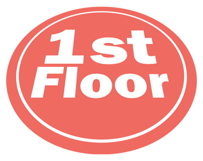 Rundt 1st floor tekst vinylteppe - Tenstickers