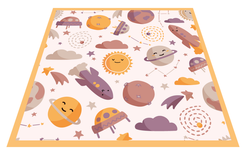 Zâmbet planete de desene animate copil mat - TenStickers