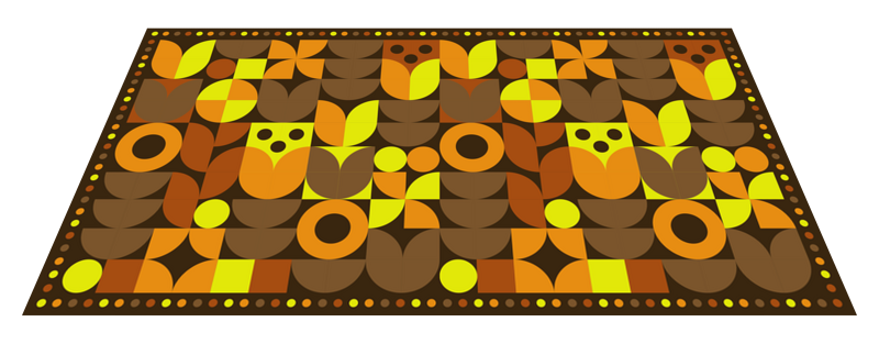 abstract 70s retro rug - TenStickers