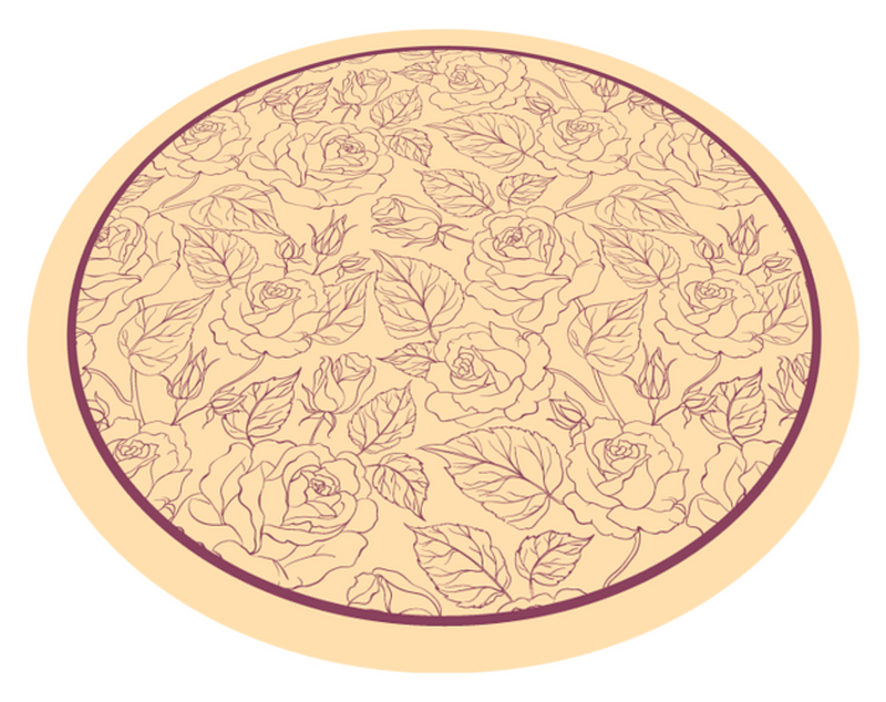 Rose Pattern Round floral rug