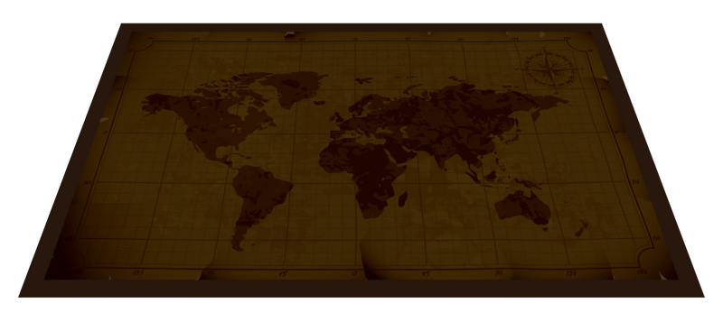 Antique brown design map rug