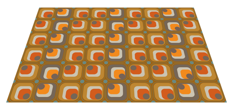 70's retro squares pattern geometric carpets - TenStickers