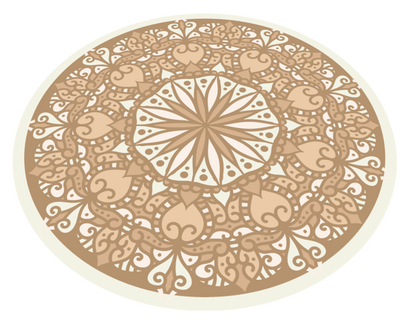 Circular beige mandala mosaic mandala mat - TenStickers
