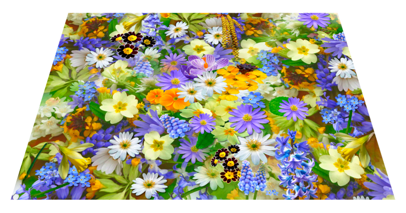 Alfombra vinílica flores concepto de flor vivaz