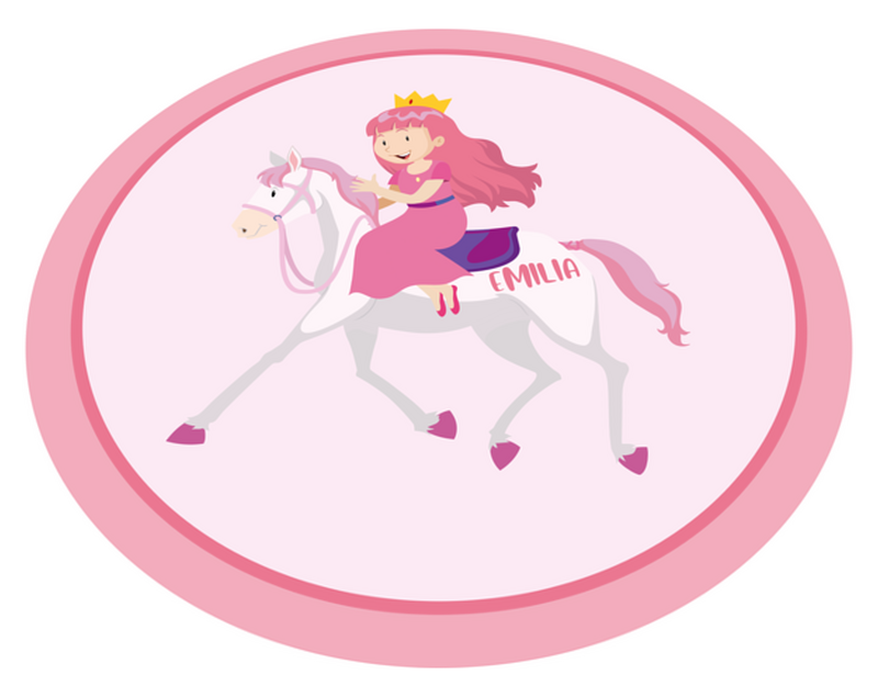 Custom princess on unicorn kids rug