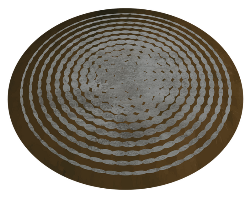 Circular trunk pattern wood effect rug