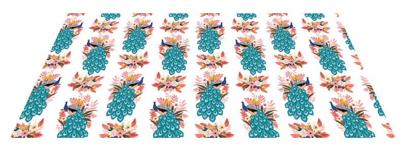 Beautiful blue Peacock animal mat - TenStickers