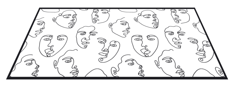 LINE ART FACES mosaic rug