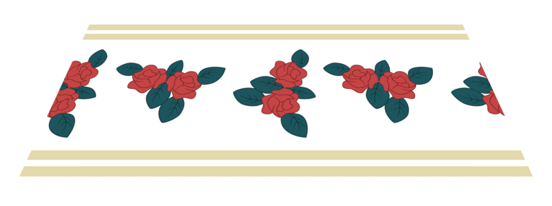 Shabby Chic red roses pattern flower rug - TenStickers