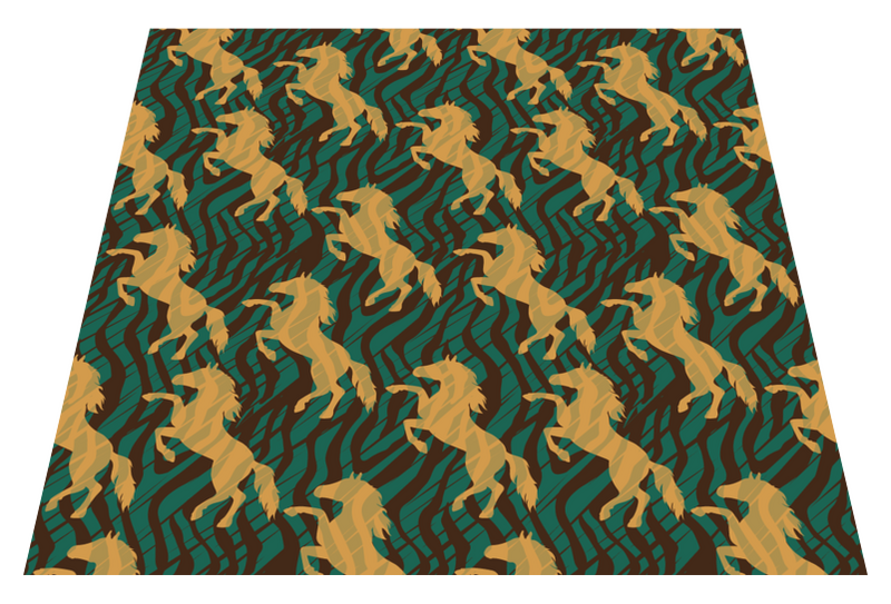 Tapis vinyle animal superposition de motifs safari