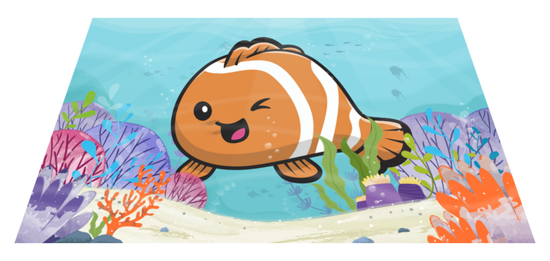 Animated Aquatic Adventure kids vinyl rug