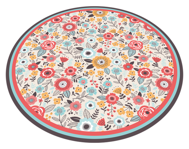 Floral Circular Design flower rug