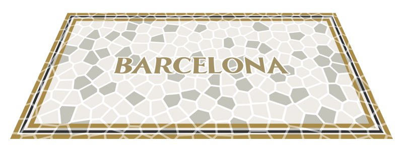 Barcelona Geometric Pattern mosaic rug