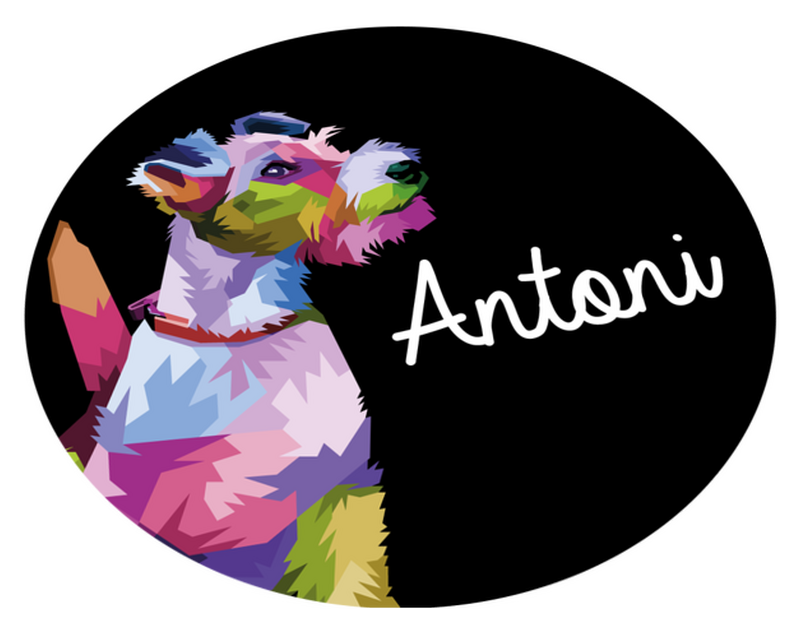 Colorful Canine Portrait custom floor mat