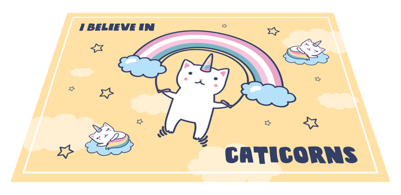 Alfombra vinílica infantil Caticorns - TenVinilo