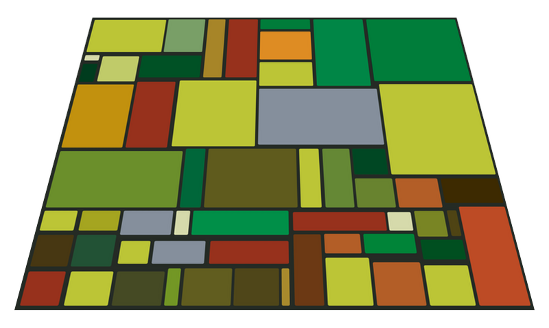 Multicolored retro mosaic geometric rug - TenStickers