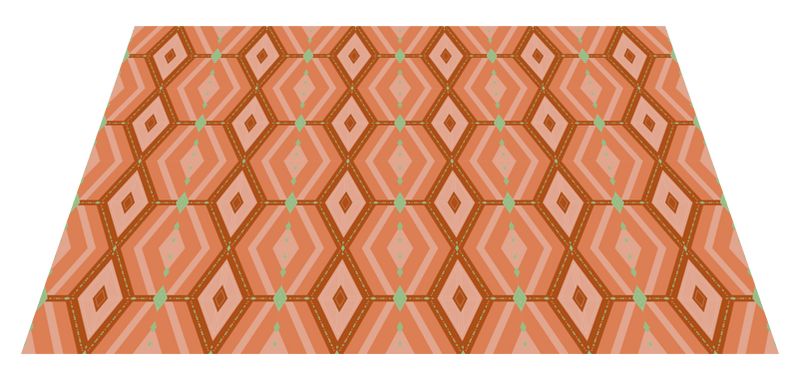 Tapis vinyle géométrique harmonie de motifs géométriques