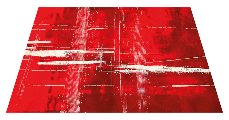 Modern lijnenpatroon vinyl tapijt rood