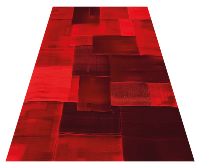 Gereconstrueerd patroon vinyl tapijt rood