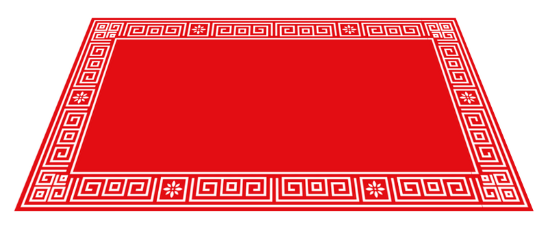Classic Greek design red vinyl rug