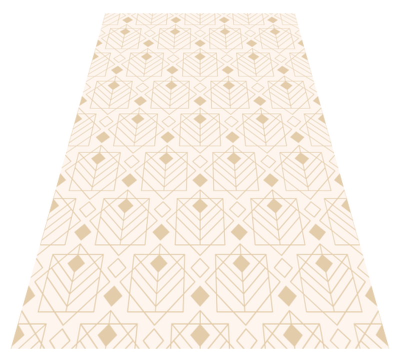 Art déco-patroon vinyl tapijt beige