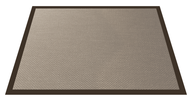 Darker color outline beige rug