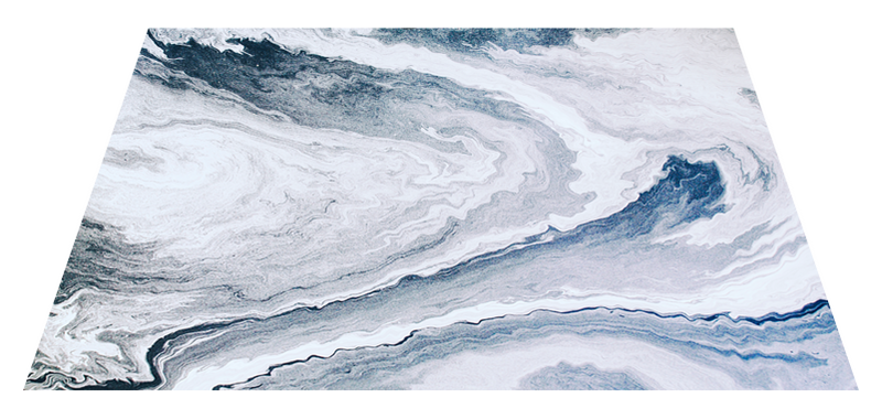 Minimalist blue & grey marble rug