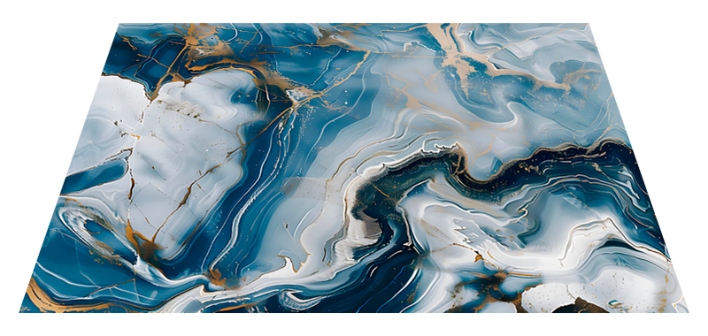 Navy blue & White colors marble rug