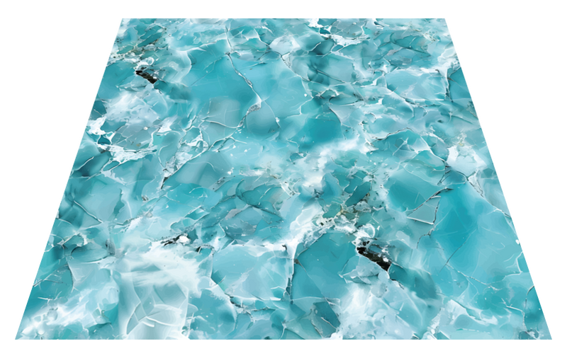 Turquoise blue marble rug