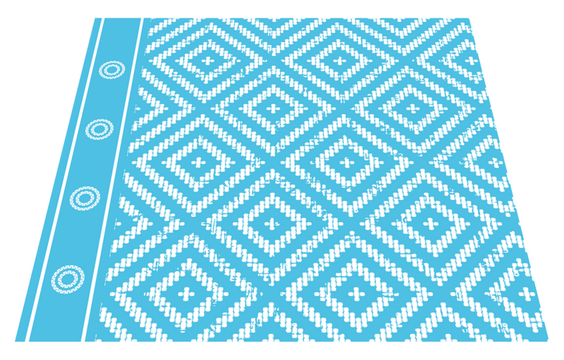 Alfombra vinilo azul patrón cuadrados modernos