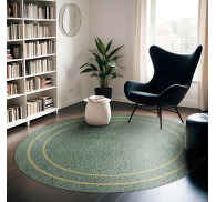 Minimalistična zelena in rumena krožna preproga minimalistična ...