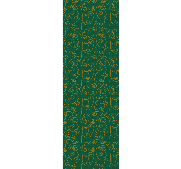 Unique Line Faces art deco wallpaper