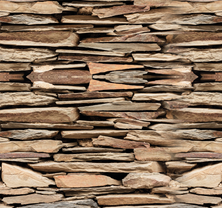 Stacked slate wall stone effect wallpaper