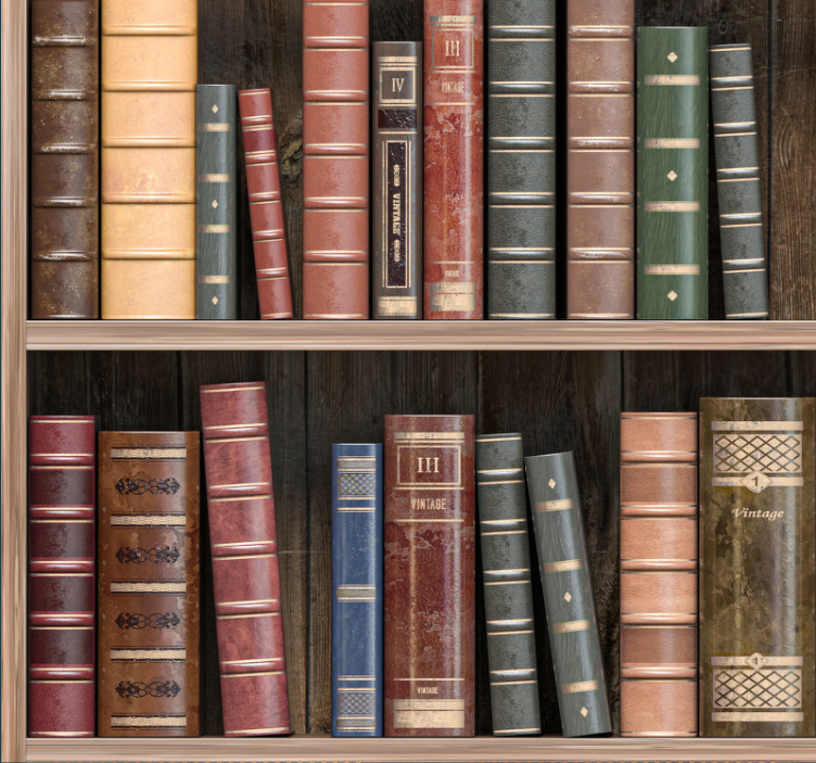 Carta da parati ufficio libri di biblioteca - TenStickers