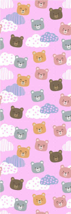 Cuddly Bears Pattern wallpaper for the nursery
