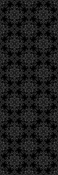 Absrakt svarta blommiga tapeter - Tenstickers