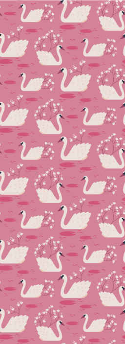 Hollywood-regency hvit svane soverom tapet - Tenstickers