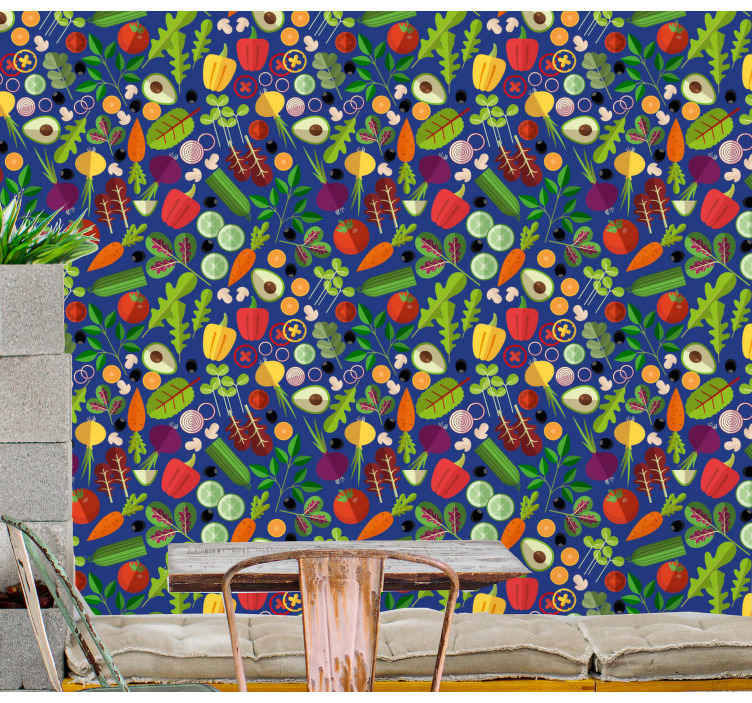 Colorful vegetables Kitchen Vinyl Wallpaper - TenStickers