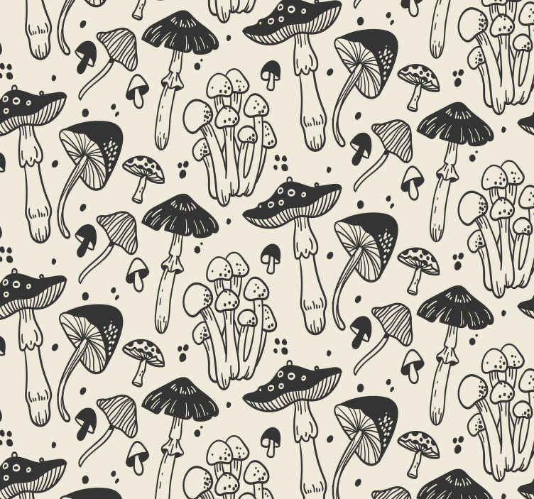 Papel mural living comedor patrón de setas sobre fondo beige