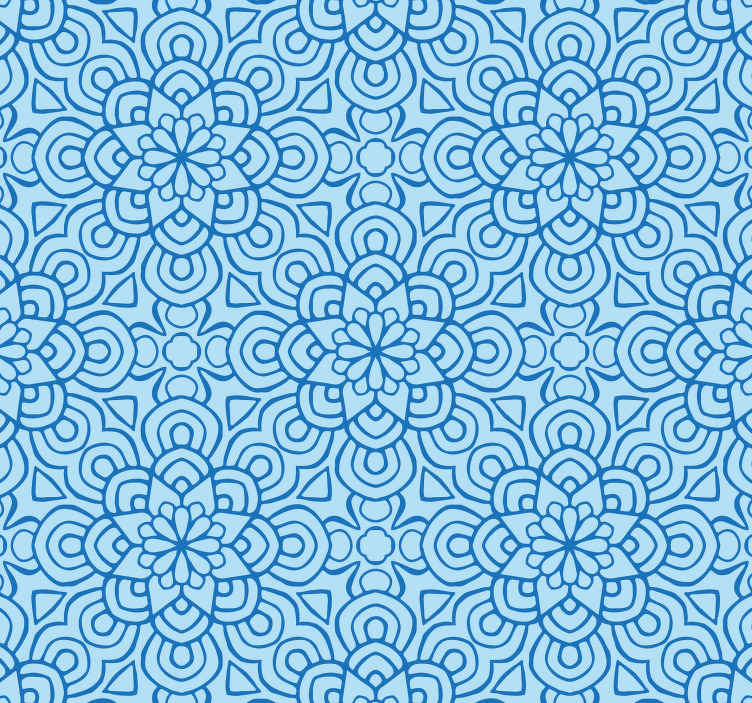Modra tapeta rože mandale - TenStickers